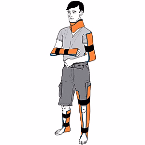 ASA TECHMED 36" Emergency Aluminum Splint Adjustable, Lightweight, Durable, Waterproof, and Reusable (Orange, 2 Rolls)