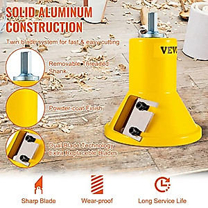 VEVOR Tenon Cutter, 1"/25.4mm & 1.5"/38mm & 2"/50.8mm, with Dual Straight Blades & Button Screws Home Master Kit, Premium Aluminum & Steel Log Furniture Cutter, Commercial Starter’s Tool for Home DIY