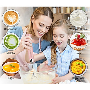 Milk Frother Handheld, USB Type-C Rechargeable Electric Whisk 3 Speed Adjustable, Coffee Frother Wand with 3 Stainless Whisks, Drink Mixer Blender for Latte Cappuccino Matcha Egg
