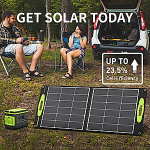 TWELSEAVAN Portable Solar Panel for Power Station, 100W Foldable Solar Charger with QC3.0/PD60W/DC 4 Outputs for Phone Tablet Camping Outdoors RV
