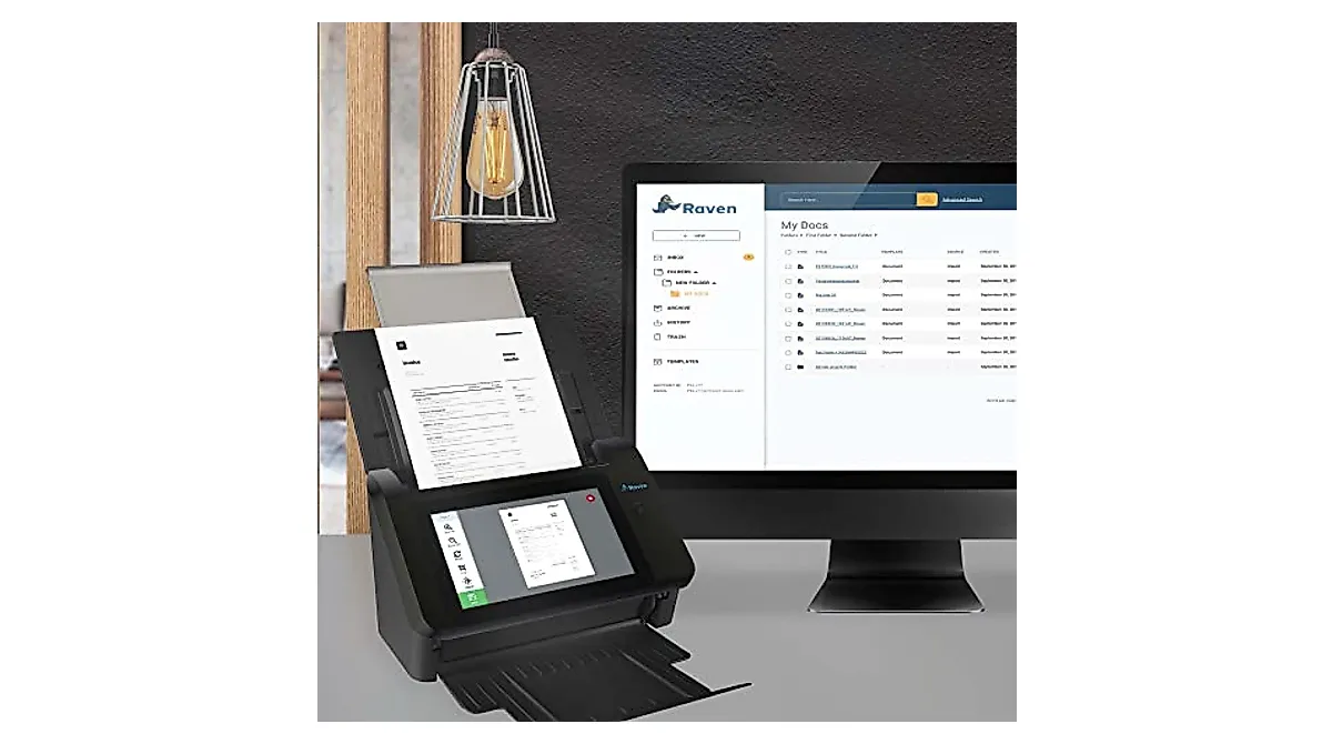 Raven Original Document Scanner - Huge Touchscreen, Color Duplex Feeder ...