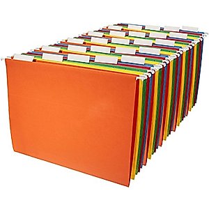 Amazon Basics Hanging Organizer File Folders - Letter Size, Assorted Colors, 25-Pack