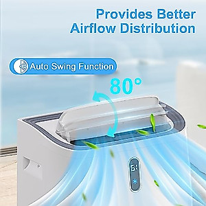 Wiytamo Portable Air Conditioners for Rooms Up to 700 Sq.Ft, 4-in-1 Portable AC Unit, Heater, Dehumidifier & Fan Mode, Remote Control, LED Display, Auto Swing, 14,000 BTU, White