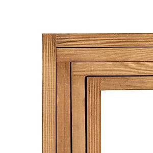 Square Floating Shelves,Rustic Wall Mounted Wood Cube Display Shelf Shadow Boxes,Large Wooden Wall Organizer Hanging Shelf,Home Office Boho Wall Decorations for Living Room Bedroom,Brown,Set of 4