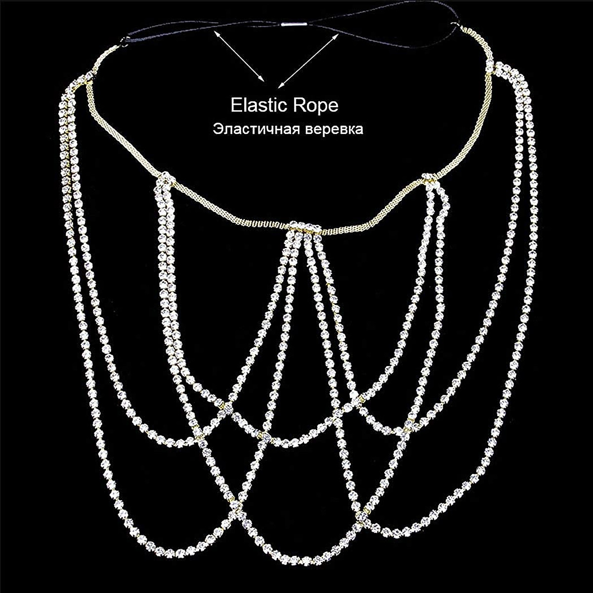 Ludress Layered Thigh Chain Gold Rhinestones Leg Chain Spaekly Crystal Body Chain Halloween Rave Body Jewelry Accessories for Women and Girls