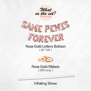 PartyForever Bachelorette Party Balloons Rose Gold 16" Letters - Bachelorette Party Decorations Set - Hen Party Supplies - Bridal Shower Hen Party Decorations Kit