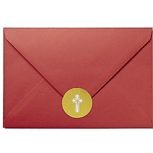 500 Christian Stickers | Faith Stickers for Baptism, Confirmation, Christening, First Communion | Gold Cross Religious Stickers