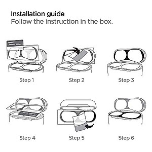 Spigen Shine Shield Designed for Airpods Pro 2nd Generation (2022) and Airpods Pro (2019) Anti Dust Sticker [2 Sets] - Metallic Silver