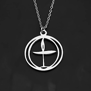 CENWA Flame Symbol Talisman Pendant Stainless Steel Jewelry (Flame Symbol N)
