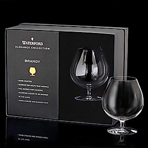 Waterford Personalized Elegance Brandy Snifters, Set of 2 Custom Engraved 28oz Crystal Snifters for Brandy, Cognac, Home Bar Accessories and Gifts