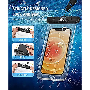 MoKo Waterproof Phone Case 2 Pack, IPX8 Underwater Phone Pouch Dry Bag Compatible with iPhone 14 13 12 11 Pro Max X/Xr/Xs/8/7 Plus, Galaxy S21/S20 Plus/Note 10/9 up to 7.4"