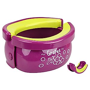 Portable Potty 2-in-1 Travel Toilet Seat & Compact Potty Trainer for Baby, Toddlers & Kids with Splash Guard & Liners (Grape)