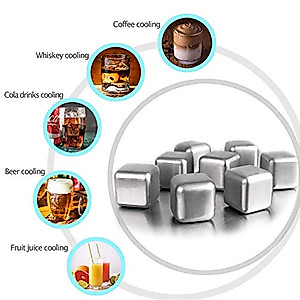 Artestia Whiskey Stones set,whiskey rocks gift set for men,8 pcs Ice Cubes Whiskey Stones,with Ice Tongs Freezer Storage Tray Chilling Stones Gift Set Ice Cubes for Whiskey Wine Ice Cube Drinks