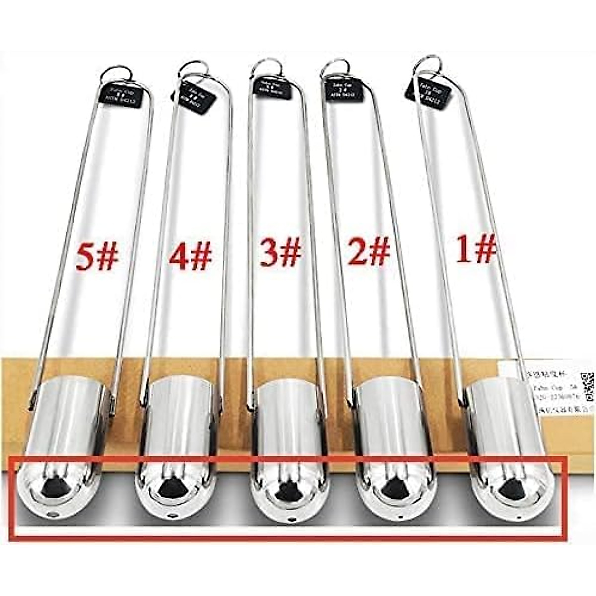 HFBTE Zahn Cup Viscosity Cup Viscometer Flow Cup Viscosity Zahn Cup Kit 1#+2#+3#+4#+5# Dip Type 44ml For Pigment Coating Paint Finishes Oil lacquer Paint Ink Varnishes Syrup Etc