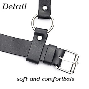 Bodiy Punk Waist Harness Belt Fashion Body Chain Black Goth Rave Adjustable Body Jewelry for Women