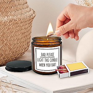 HIWX Funny Dad Daddy Fart Scented Candles, Dad Gifts, Gifts for Dad, Mothers Day Father's Day Gifts, Dad Birthday Christmas Gifts for Dad,Lavender,Vetiver,Sandalwood Scented 8oz Holders Candles Jar