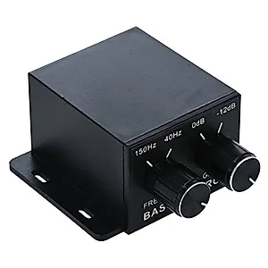 Nobsound Auto Car Amplifier Audio Subwoofer Bass Control Knob Sub Gain Equalizer Regulator Frequency Controller RCA Line Level Adjust
