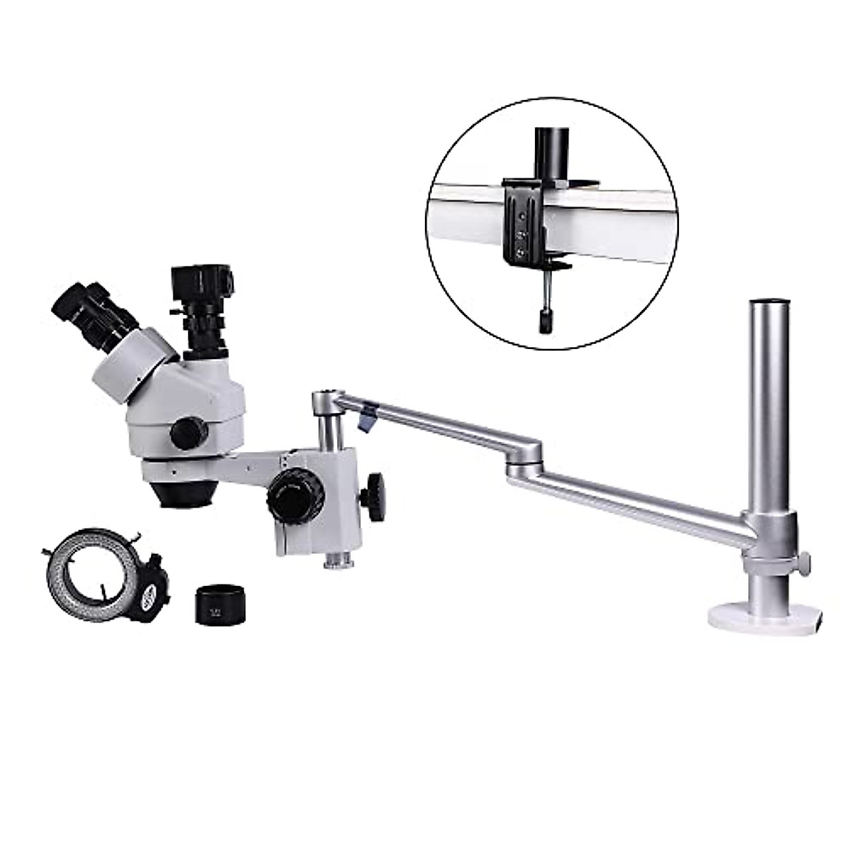 LIRUXUN Adjustable Microscope Stand Holder Metal 25MM Pillar Binocular Trinocular Microscopio Bracket Table Clamp Support (Color : D, Size : See Figure)