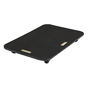 Vestil FWD-2436-3R Fiberwood Dolly with 3" Rubber Casters, 600 lbs Capacity, 35-1/2" Length x 23-5/8 Width x 4-11/16" Height Deck , Black