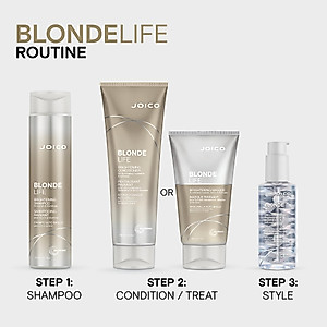 Joico Blonde Life Brightening Conditioner | For Blonde Hair | Illuminate Hydration & Softness | Add Softness & Smoothness | Sulfate Free | With Monoi & Tamanu Oil | 8.5 Fl Oz