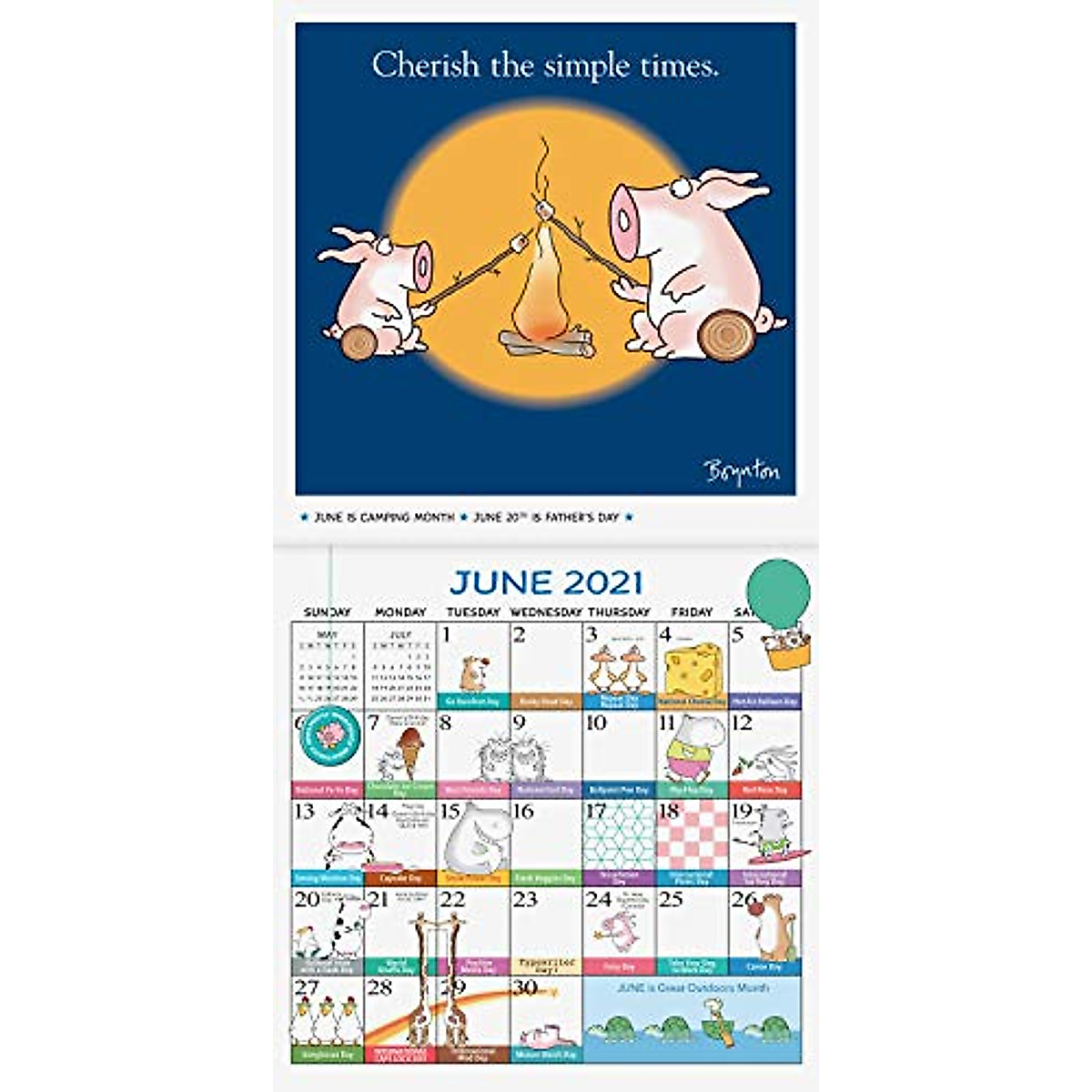 Sandra Boynton's Every Day's a Fabulous Holiday 2021 Wall Calendar