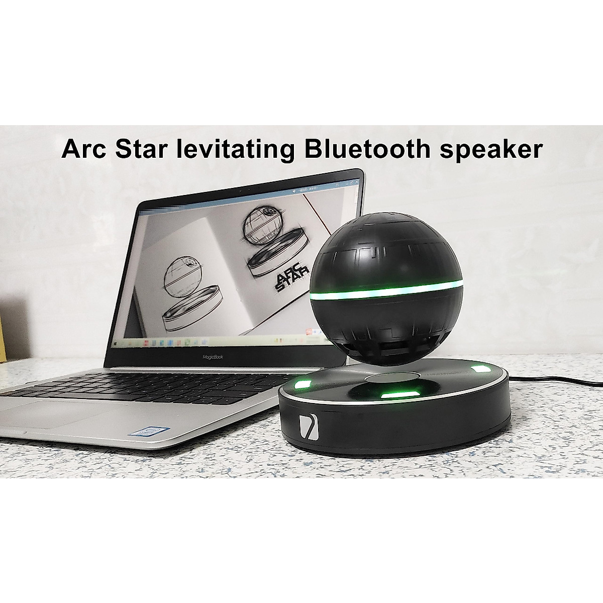 Arc Star Floating Speaker | Bluetooth and NFC | Smartphone Charger | 360° Sound