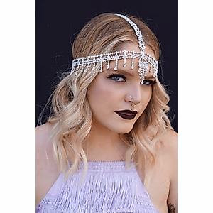 SWEETV 1920s Headband Great Gatsby Headpiece Rhinestone 1920s Headband Flapper Hair Accessories for Costume Party Head Cap