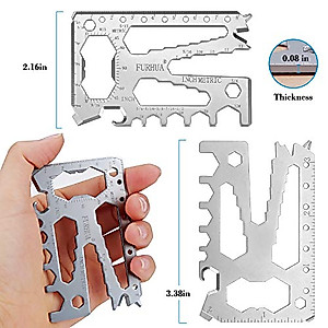 Furhua Multitool Credit Card Sized Pocket Tool, 42-in-1 Wallet Multi Tool Card - Gifts for Dad, Husband, Men - Bottle Opener | Cord Cutter | Screwdriver | Ruler | Scraper etc.