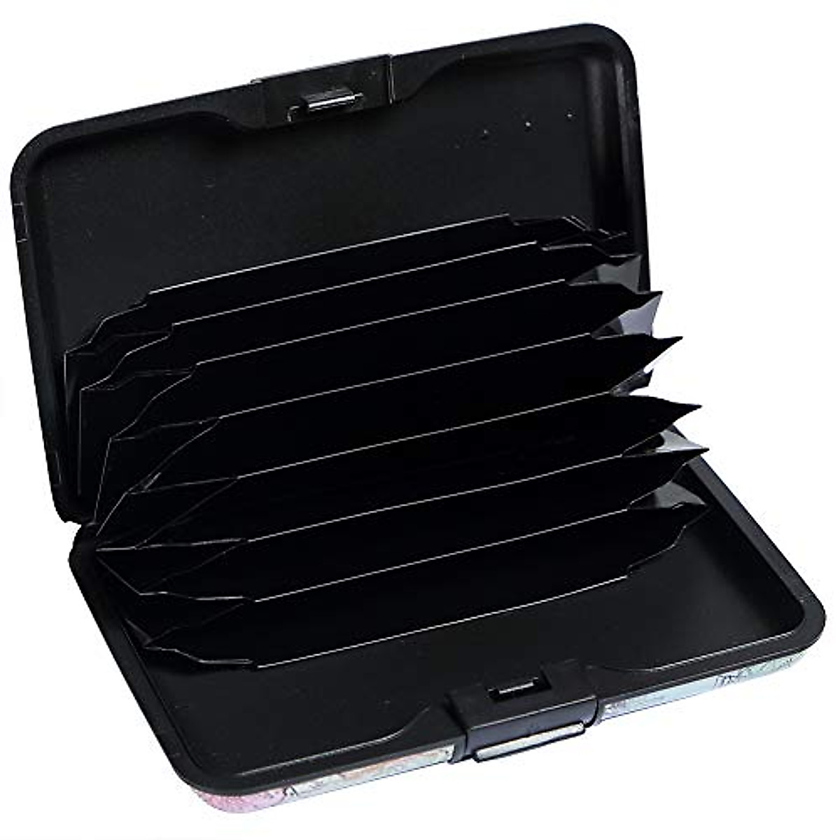 Kaabao Aluminum Wallet RFID Blocking Slim Metal Business ID Credit Card Holder Hard Case (Butterflies)