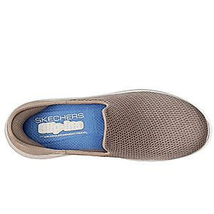 Skechers Women's Hands Free Slip-Ins Go Walk Flex-Relish Sneaker, Taupe/Blue, 7.5