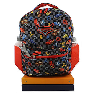 Disney Cars Boy's Girl's 16 Inch School Backpack Bag Lightning McQueen Mater (One Size, Black/Red)