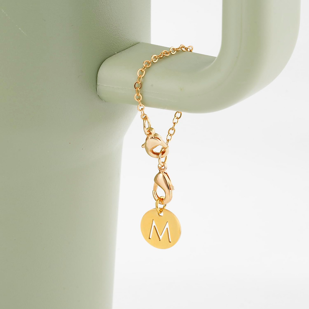 MOTAIN Letter Charm Accessories For Stanley Cup,Hollow Letter Name Id Letter Handle Charm,Personalized Water Cup Handle Identification Letter Char(M)