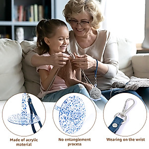 KTZCTPCA 4Pcs Wrist Yarn Holder, Wooden Yarn Holder with Wrist Strap, Detachable String Dispenser Yarn Ball Minder Crochet Wrist Holder Crochet Yarn Spinner for Knitting Crocheting Lover