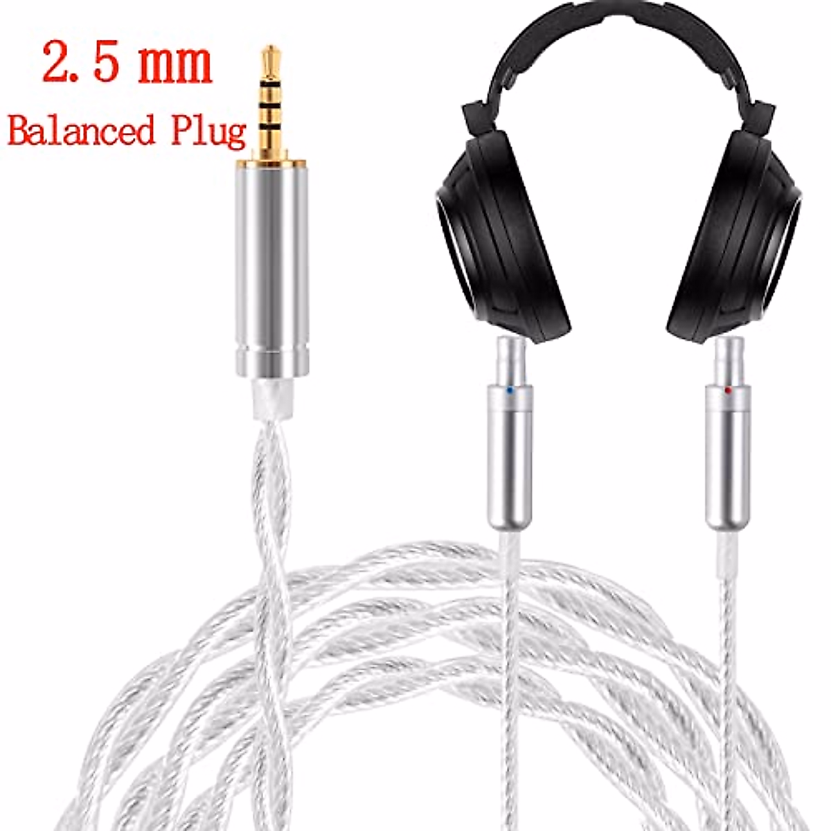 FAAEAL Silver Plated Replacement Audio Upgrade Cable Compatible with Sennheiser HD800S, HD820, HD800 Headphones,Suitable for 2.5mm/3.5mm/4.4mm Balanced Interface Sony Player (2.5mm Plug)