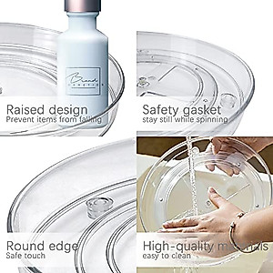 2 Pack Lazy Susan Organizer, 10.6" Clear Lazy Susan Turntable for Cabinet, Plastic Lazy Susan Cabinet Organizer- Kitchen Pantry Organization and Storage