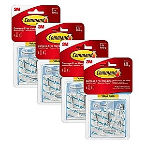 Command 17065CLR-6ES Wire Hook, 24 Hooks ( 4 Count )