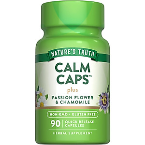 Nature's Truth Calm Caps | 90 Capsules | with Passion Flower and Chamomile | Non-GMO, Gluten Free Supplement