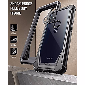 Poetic Guardian Series Case Designed for OnePlus Nord N10 5G, Full-Body Hybrid Shockproof Bumper Cover with Built-in-Screen Protector, Black
