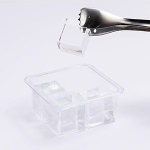 Klaris 2" Cube Storage Containers (5 pk) - Craft Ice Storage with Lids | Stackable, Compact and Robust for Freezer | Keeps Ice Fresh & Clear | Compatible with any 2" Cubes & Spheres
