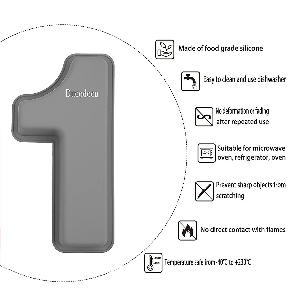 Ducodocu Silicone Number Cake Pan Large 3D Number Cake Mold Baking Forms Novel Cake Tins DIY Baking Mold for 1/10th Birthday Wedding Anniversary 10 inch Number of 1&0