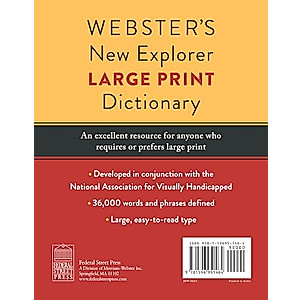 Webster's New Explorer Large Print Dictionary, Third Edition, Newest Edition