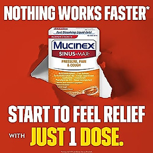 Mucinex Sinus-Max Max Strength Pressure, Pain & Cough Liquid Gels 16 ea