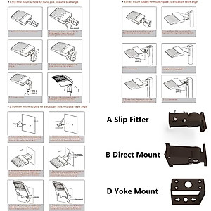 CHIUER 300W 480V High Efficiency Area Parking Lot Light Outdoor Street Lamp 170lm/w 5000K Daylight 277-480vAC Shoebox Fixture Replacement Pole Heads DLC Lighting Facts (Slip Fitter-2-3/8in A Bracket)
