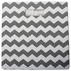 DII Collapsible Polyester Storage Cube, Chevron, Gray, Large