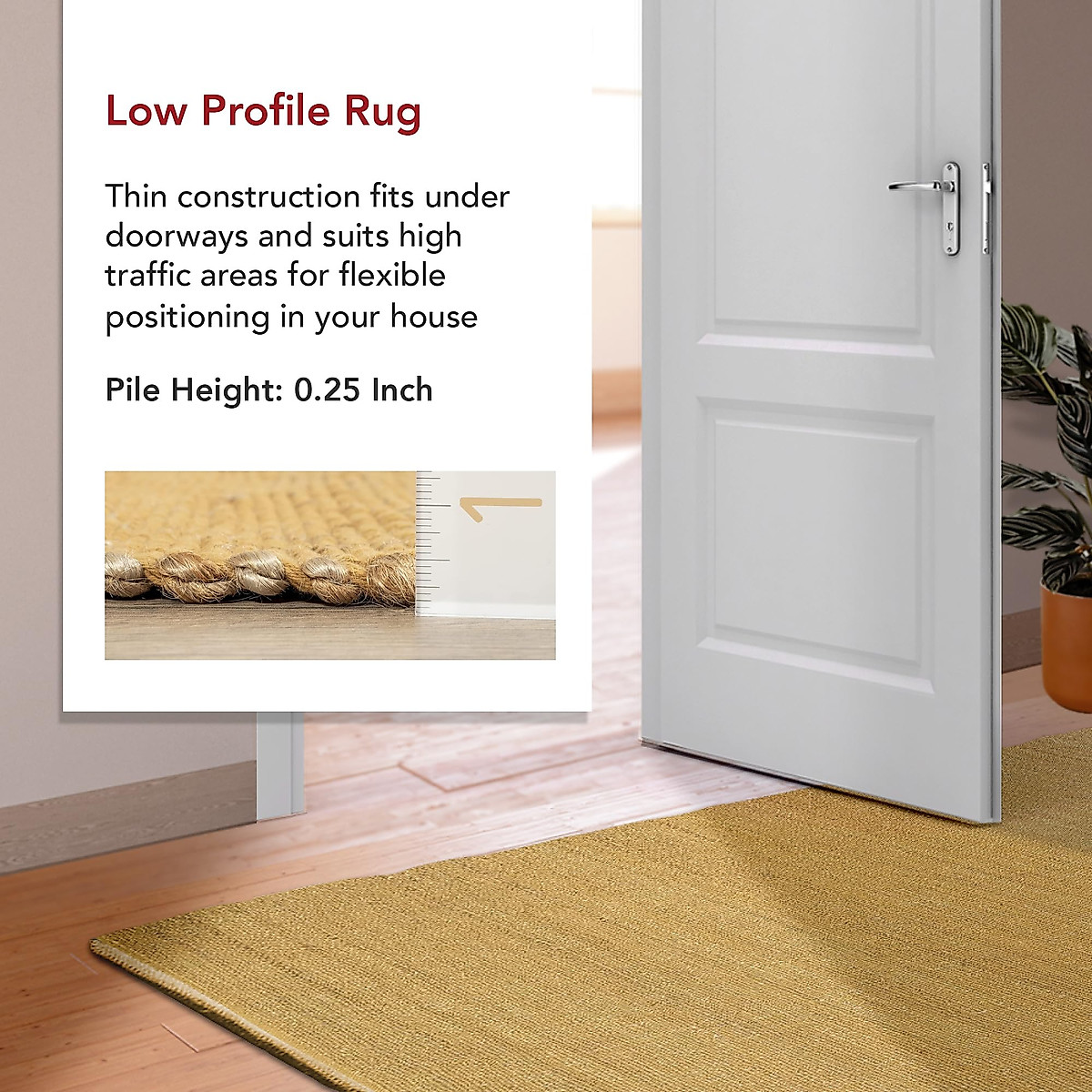 nuLOOM 9x12 Elfriede Jute & Cotton Hand Woven Area Rug, Natural, Solid Rustic Farmhouse Style, Weaved Design, Natural Fiber, For Bedroom, Living Room, Dining Room, Hallway, Office, Entryway