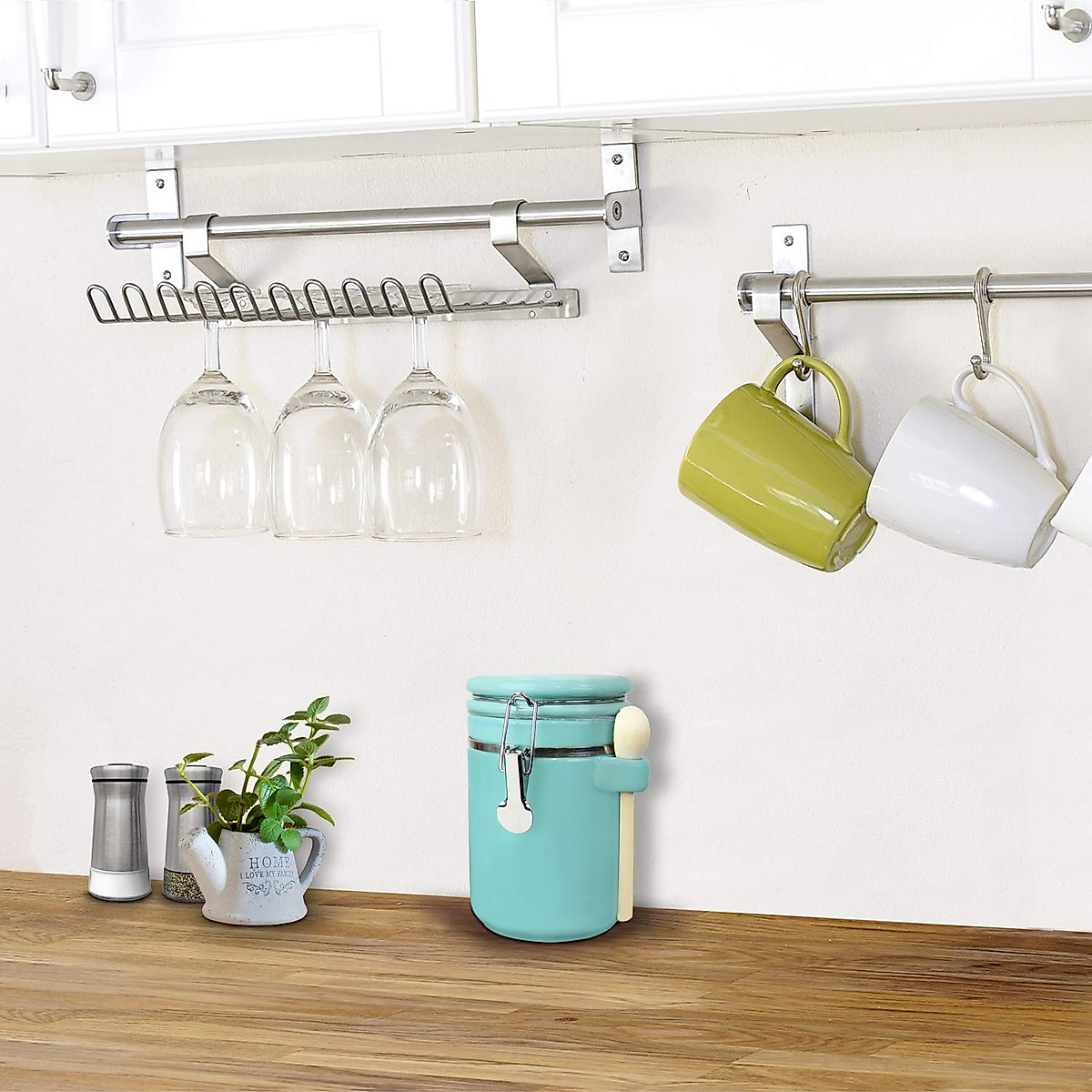 Blue Donuts 40 Oz Ceramic Airtight Jar, Ceramic Airtight Food Storage Containers, Ceramic Kitchen Canisters, 1182 ML Airtight Jar, Flour Jar with Lid, Food Storage Containers for Pantry, Turquoise