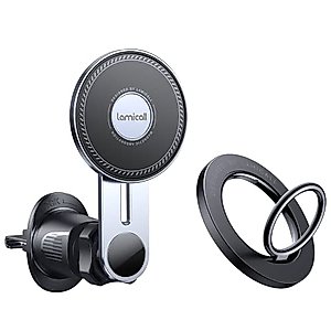 Lamicall Car Phone Mount & Mag Safe Phone Ring Holder -Bundle