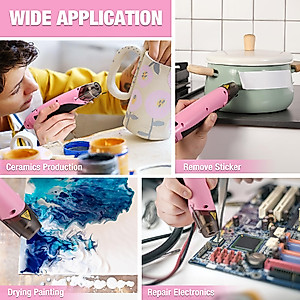 WORKPRO Heat Gun, 400W Mini Hot Air Gun with Reflector Nozzle, 2 Temp Settings 482℉(250℃)/842℉(450℃) and 5.9ft Long Cable Overload Protection for Craft Embossing, Shrink Wrapping PVC, Drying Paint