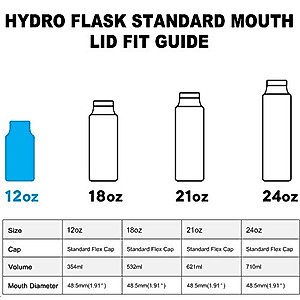 BOTTLE BOTTLE Flip Top Lid Replacement Cap for Hydro Flask 12 OZ, 18 OZ, 21 OZ, 24OZ Water Bottle Portable Carrying Loop Handle HydroFlask Lid