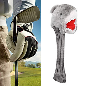 MAGT Golf Head Cover, Shark Head Golf Club Cover Cute Animal Golf Headcovers for 3 and 5 Wood Driver (14.6 * 7.1 * 4.3 Inch)